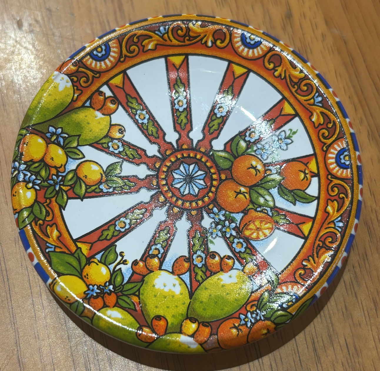 Sicilian Carozza print ceramic plate magnets